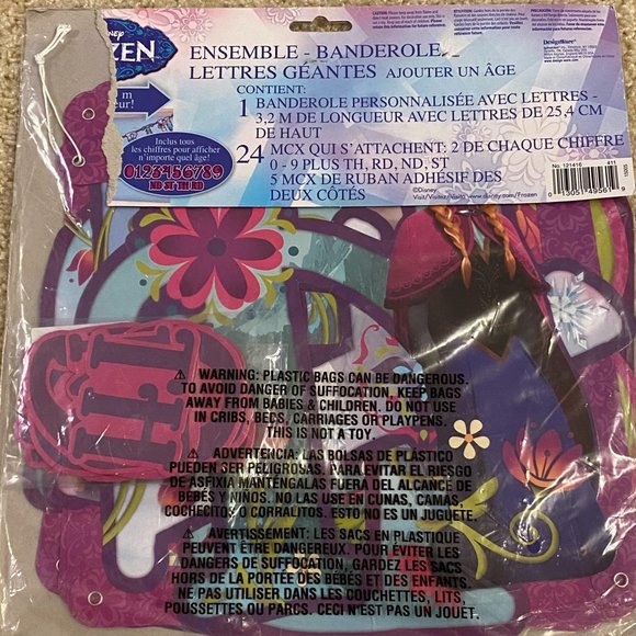 Disney | Party Supplies | Frozen Elsaanna Jumbo Letter Banner Kit New ...